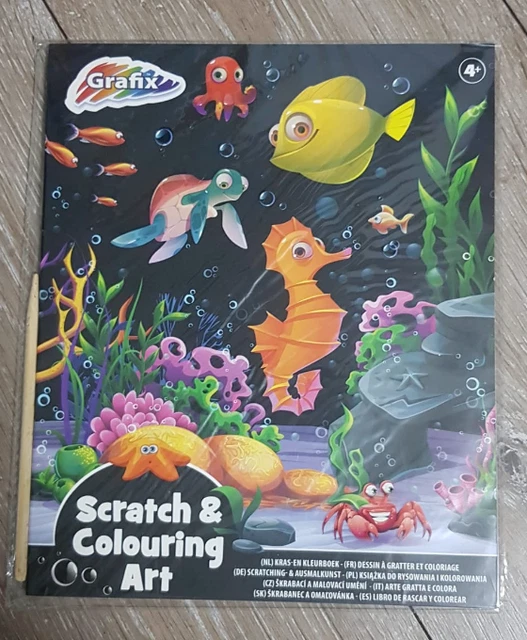 GRAFIX 24ER KRATZ-MALBUCH Groß A4 Kratz Bilder Kratz Buch Scratch ...
