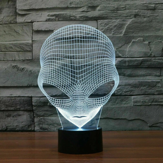 UFO 3D ET Martian Alien 7 Color Change Led Table Lamp Night Light Touch ...