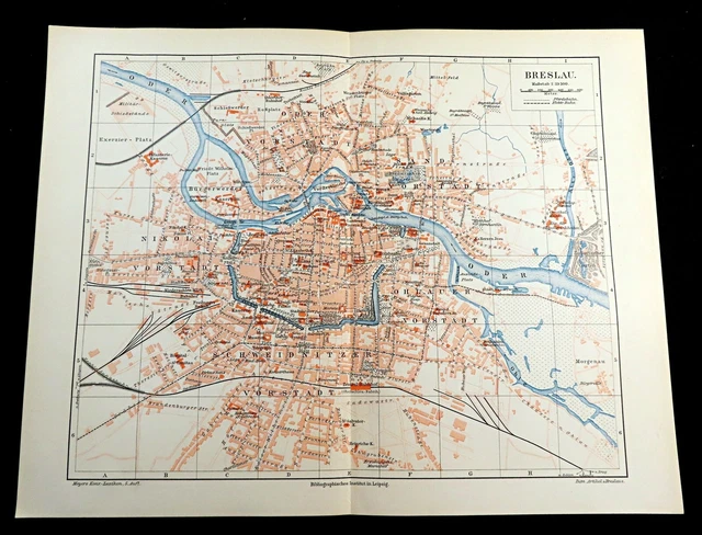 MAPPA DI BRESLAVIA città mappa stradale percorso Polonia Germania ...