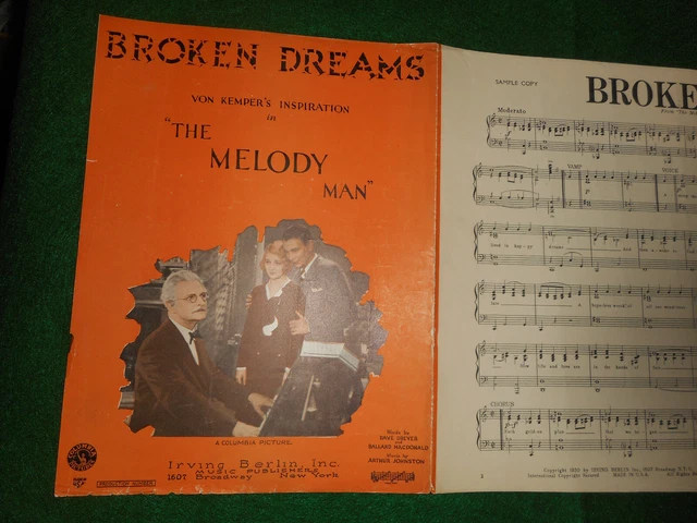 RARE PROMO 1930 Broken Dreams The Melody Man movie with You Darlin ...