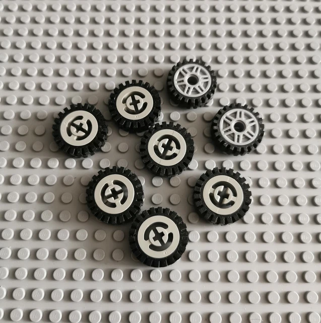 LEGO TECHNIC TECHNOLOGY Tires Wheels Wheel Rim White Grey 8pcs 2346 P83 ...