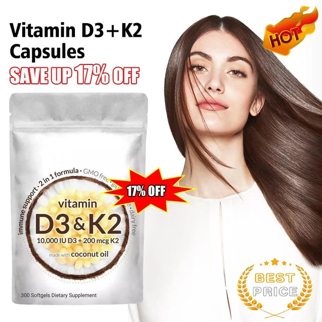 VITAMIN D3 K2 Supplement Softgels, 300 Softgels NE W5 £11.33 - PicClick UK