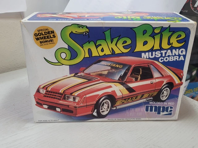 VINTAGE MPC #0712 1/25 Snake Bite Ford Mustang Cobra Open Model Kit ...