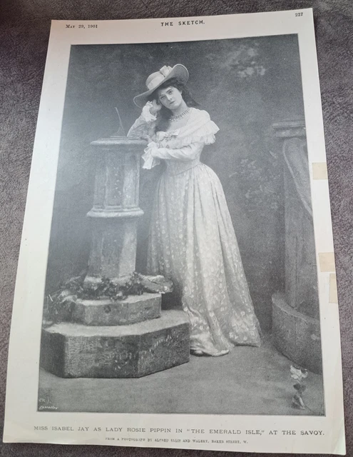 1901 THE SKETCH Page D`Oyly Carte Gilbert & Sullivan Isabel Jay The ...