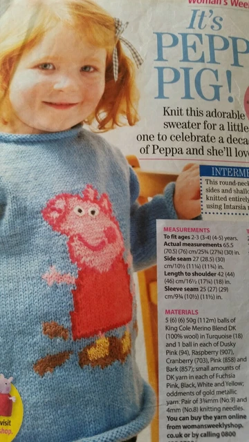 PEPPA PIG JUMPER Sweater knitting pattern £1.99 - PicClick UK
