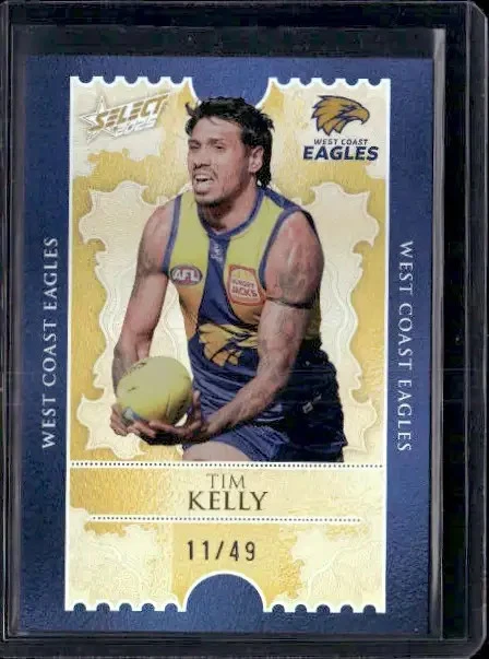 2025 AFL SELECT Footy Stars Tim Kelly Golden Ticket 11/49 Jn West Coast ...