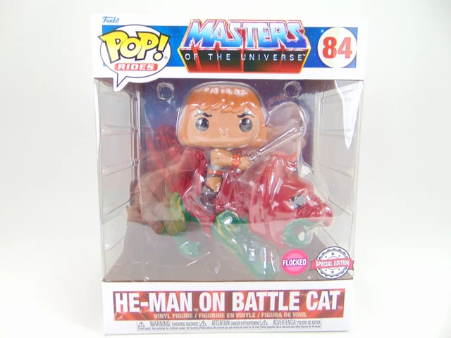 FIGURINE MASTER OF The Universe Pop 84 He-Man Battle Cat Flocked Spécial Edition EUR 34,95 ...