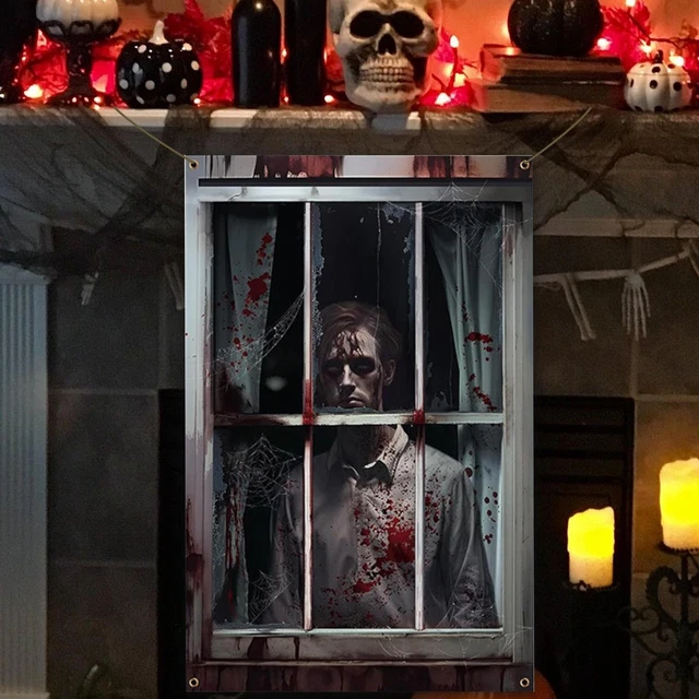 SCARY BACKDROP CLOTH Halloween Gothic Party Backdrop Horror Photo Booth ...