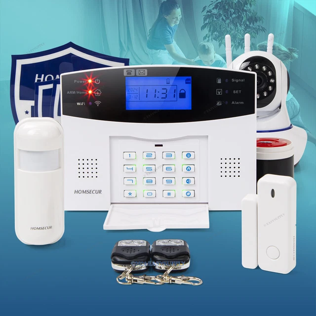 HOMSECUR SYSTÈME D'ALARME Sécurité Maison Sans Fil WIFI 4G GSM APP iOS/Android EUR 119,27 ...