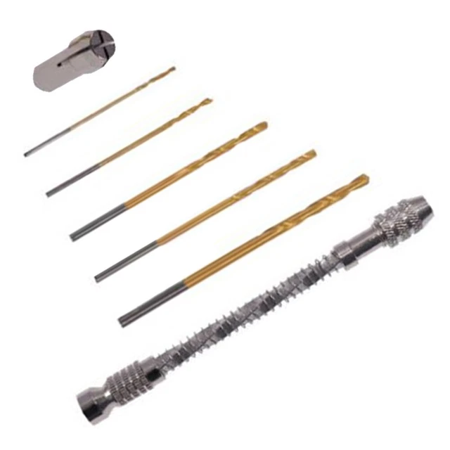 ESSENTIAL HAND DRILL Set with 5 Drill Bits for For wood Plastic Walnut ...