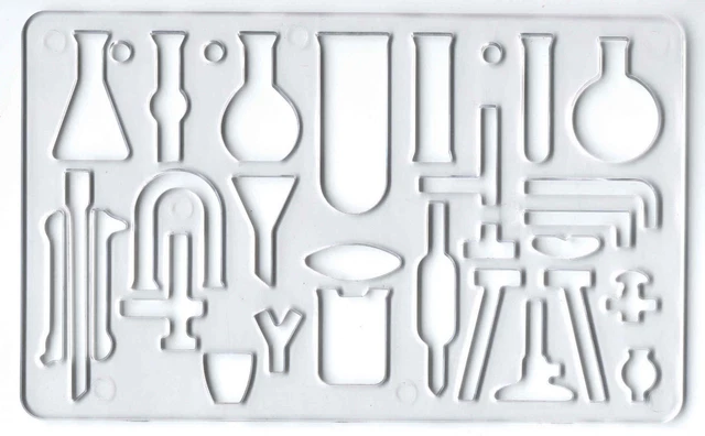 CHEMISTRY SCIENCE TEST Tube Experiment Symbols Stencil Template School ...