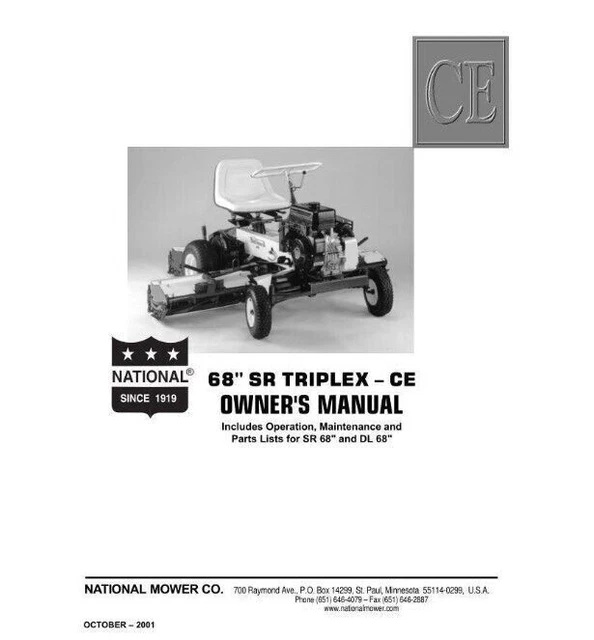 NATIONAL LAWNMOWERS CE Triplex Maintenance Parts Operators Manual £29. ...