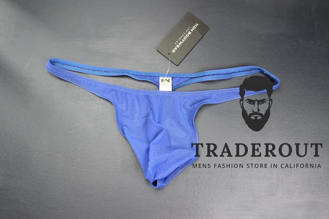 N2N BODYWEAR MEN blue Sheer micro G-string Thong underwear size M L $49 ...