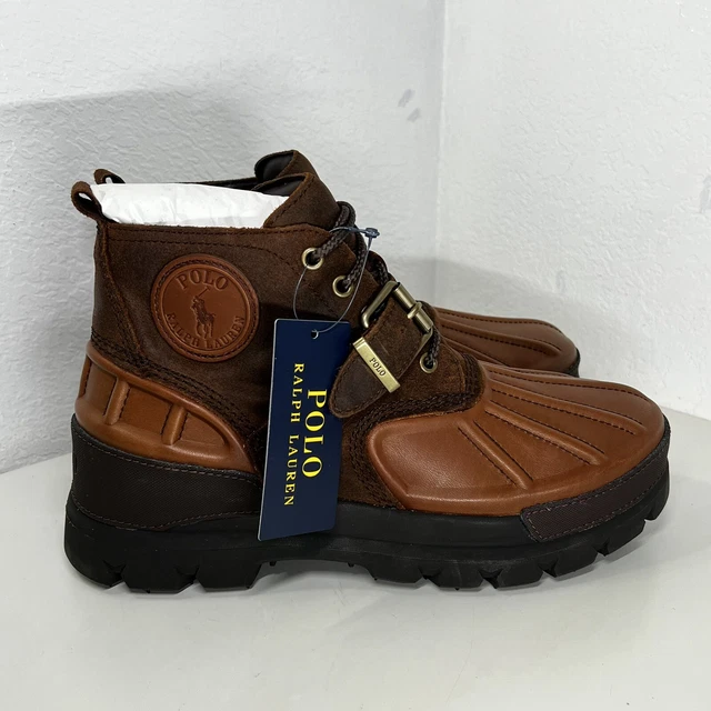 POLO RALPH LAUREN Oslo Low Men's Waterproof Boots Leather Brown Size 9 ...