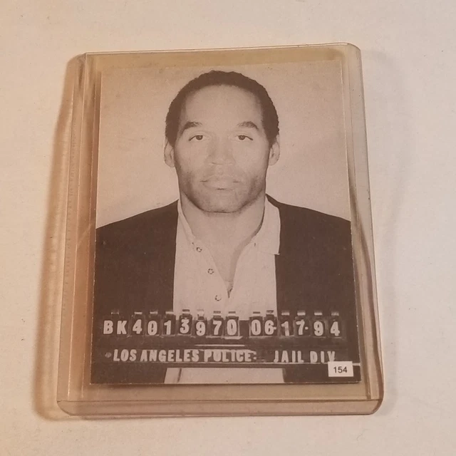 OJ SIMPSON SUPER Star Card Los Angeles Police Booking Card on Reverse ...