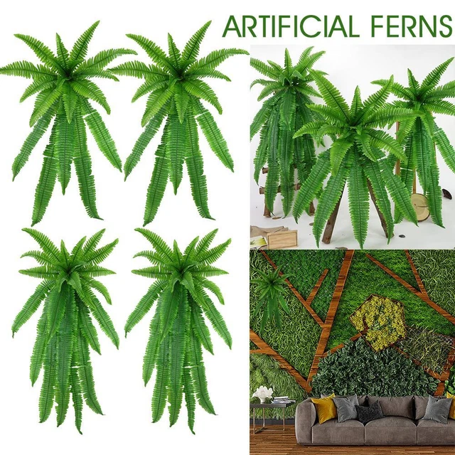 2 PCS LONG Boston Ferns Artificial Persian Rattan G2Z1 $28.74 - PicClick AU