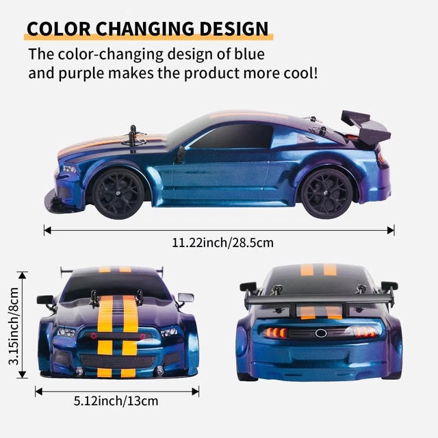 1:14 RC DRIFT Car 4WD High Speed Remote Control Car Boys Kids Gift Blue ...