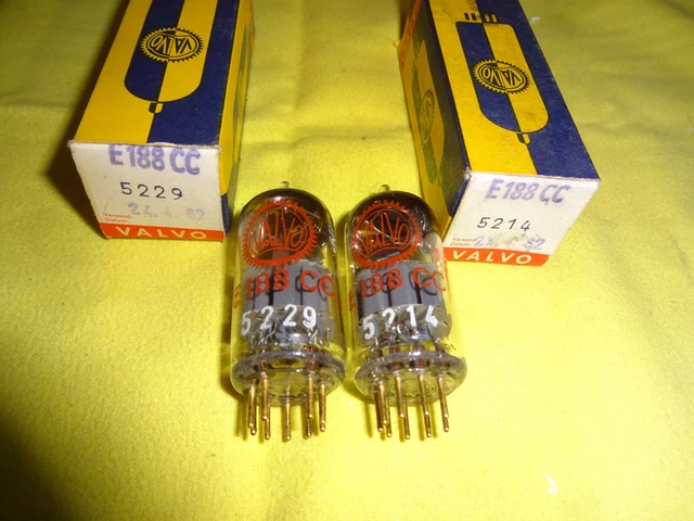 1PAAR E188CC VALVO 7308- RARE - gebogener D Getter Neu -VR1 Code !! NIB ...