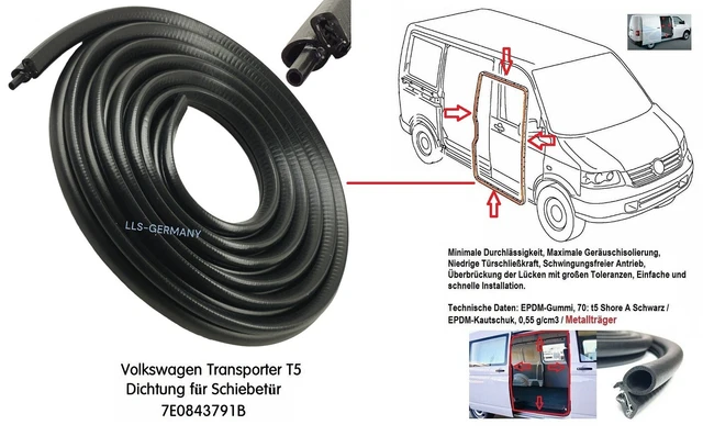 SCHIEBETÜRDICHTUNG FRAME SEAL for VW T5 T6 Transporter Box 7E0843791D/B ...