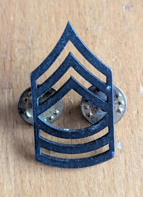 VINTAGE U.S. MILITARY Rank Insignia Master Sergeant (MSG) Black Pin ...