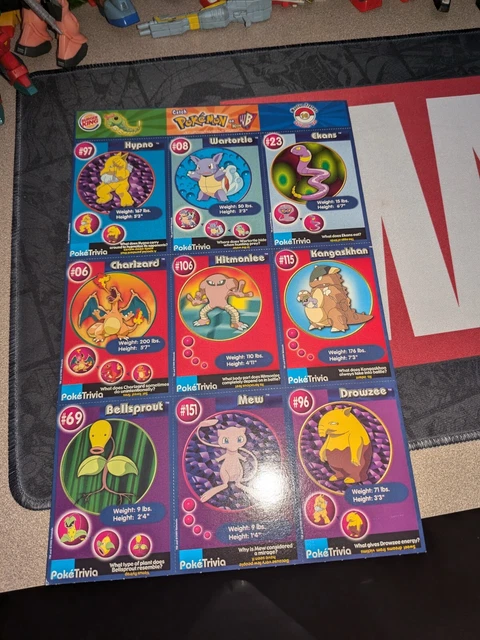 BURGER KING POKEMON #10 Master Trainer Set Uncut Sheet With Charizard ...