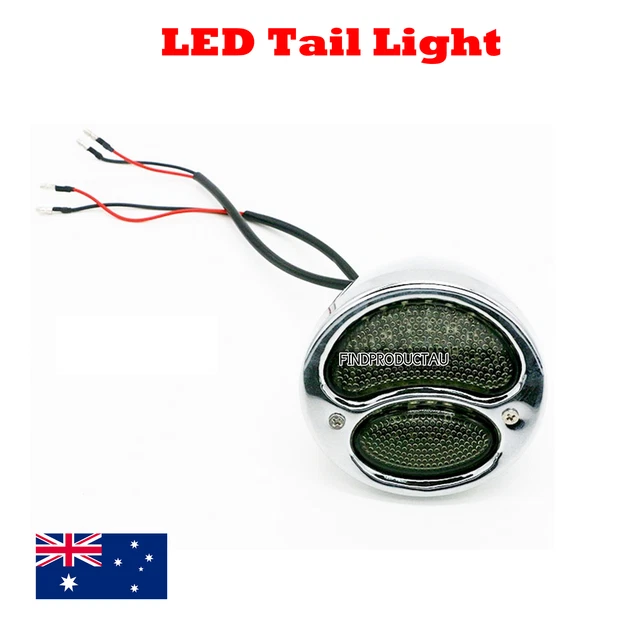 12V CHROME LED Tail Brake light Lamp Harley Chopper Bobber Custom ...