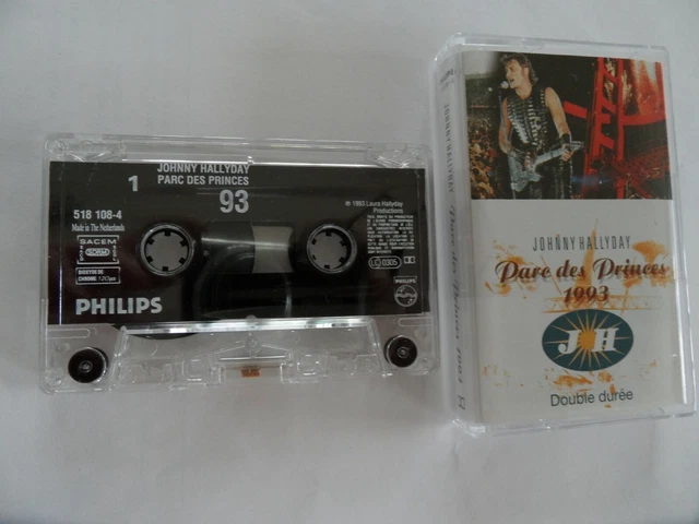 JOHNNY HALLYDAY ,CASSETTE, Parc des Princes 1993, RARE:Logo et "PHILIPS" BLANC EUR 6,80 ...