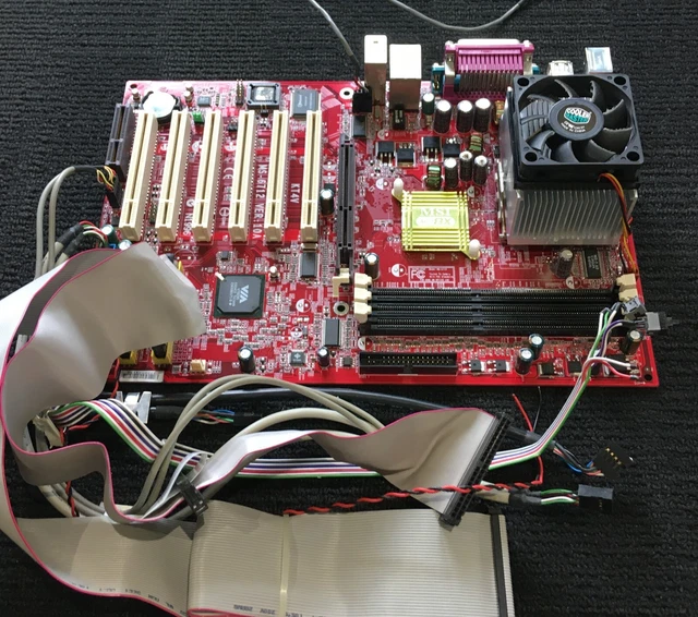 MSI AGP 8X kt4v ms - 6712 Ver 10a vintage red motherboard with ...