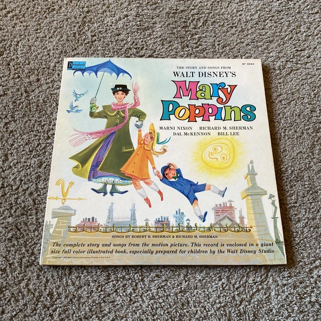 DISNEY'S MARY POPPINS Story & Songs Disneyland Records 1964 ST 3922 LP ...