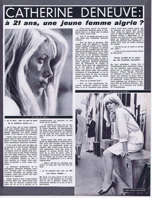 COUPURE DE PRESSE CLIPPING 1996 FRANCOISE DORLEAC & CATHERINE DENEUVE (4 pages) EUR 5,00 ...