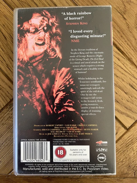 THE EVIL DEAD - VHS Video Tape Film Movie Thriller Horror 18 Cert £10. ...