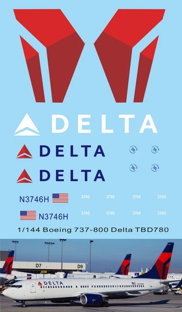 1/144 DECALS X Boeing 737 800 Delta Airlines livery TB Decal TBD780 EUR ...
