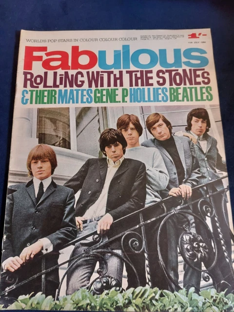 RARE FABULOUS MAGAZINE 11 JULY 1964 Rolling Stones Beatles Pitney ...