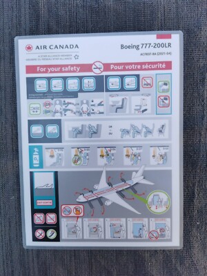 SAFETY CARD AIR Canada Boeing 777-200LR £4.33 - PicClick UK