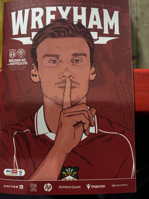 WREXHAM V SHEFFIELD United 2025/26.+ Teamsheet £6.52 - PicClick UK