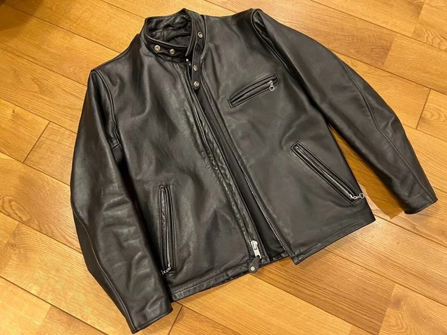 SCHOTT HORSEHIDE LEATHER Single Rider Jacket Blouson Men 38 Black From ...