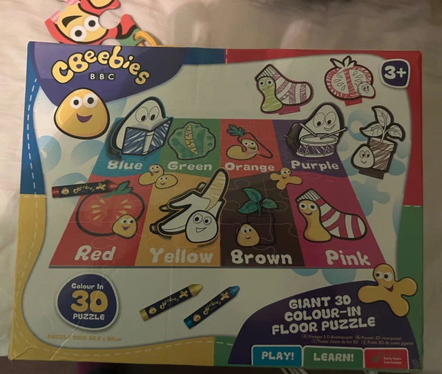 CBEEBIES GIANT 3D colour-in floor puzzle. Broken box fixed with cello ...
