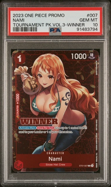 ONE PIECE NAMI Winner ST01-007 Tournament Pack Vol.3 PSA 10 EUR 150,00 - PicClick FR
