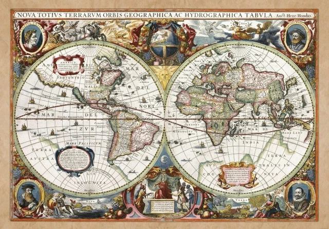 MAPPE STORICHE - mappa del mondo poster - carta da parati autoadesiva ...