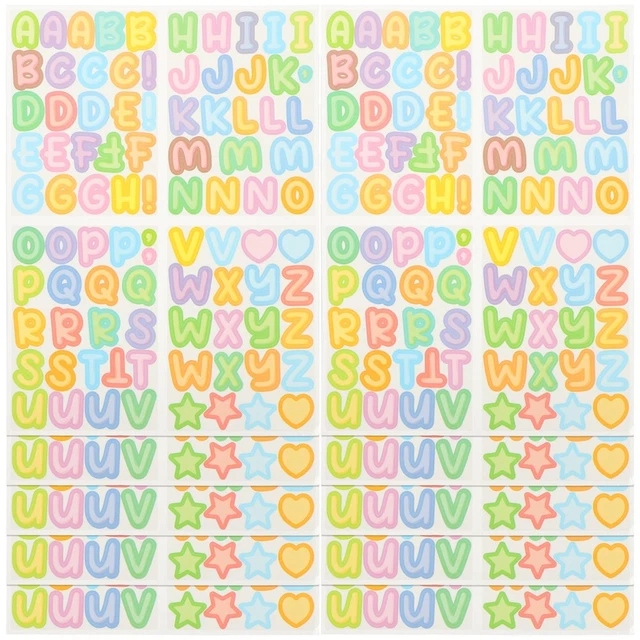 10 SHEETS OF Alphabet Stickers Vinyl Self-Adhesive Sticker Decals Bento ...