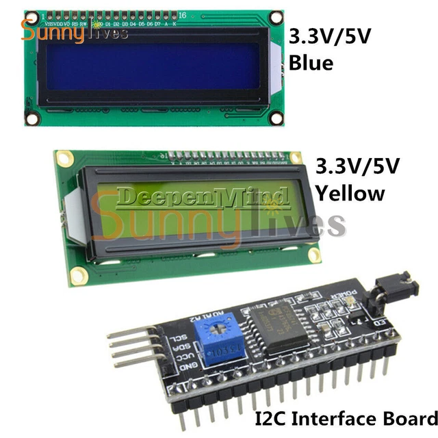 LCD DISPLAY MODULE LCM blue blacklight Character 1602 16x2 HD44780 3.3V ...