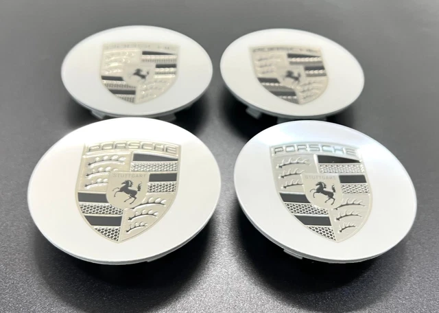 PORSCHE TURBONITE CREST Alloy Wheel Centre Caps Diamond Cut Polished ...