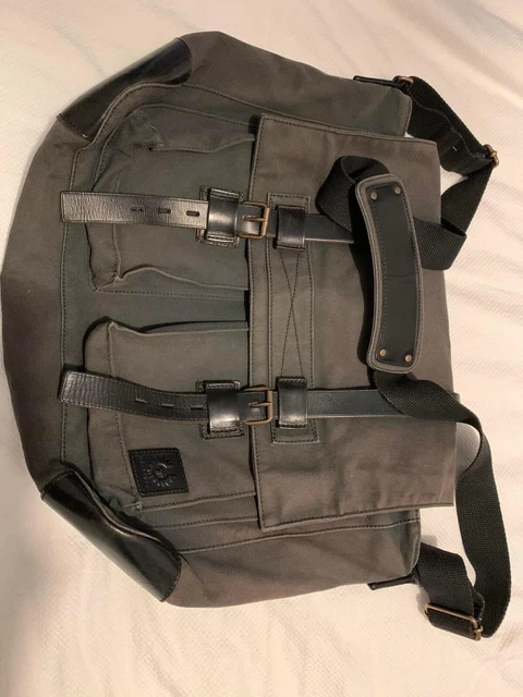 BELSTAFF COLONIAL MESSENGER Bag 554 Legend in Black Canvas Leather ...