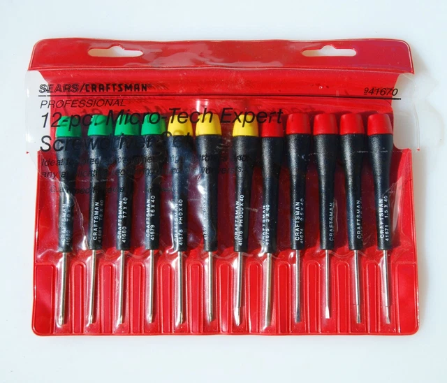 CRAFTSMAN PROFESSIONAL 12 Piece Micro Tech Expert Screwdriver Set - 9 ...