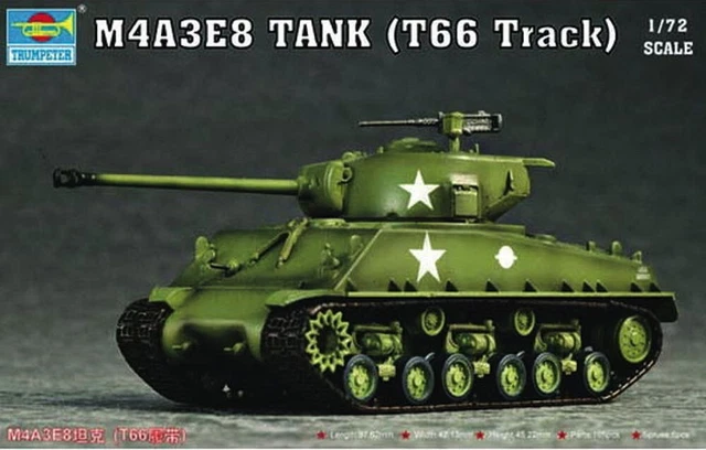 TRUMPETER 07225 M4A3E8 Tank (T66 Track) in 1:72 Bausatz EUR 12,99 ...