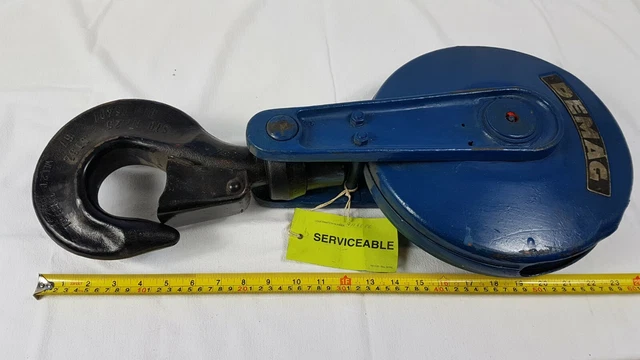 DEMAG SINGLE SHEAVE Lifting Pulley Block + Hook - STB 25 Din 15401 ...