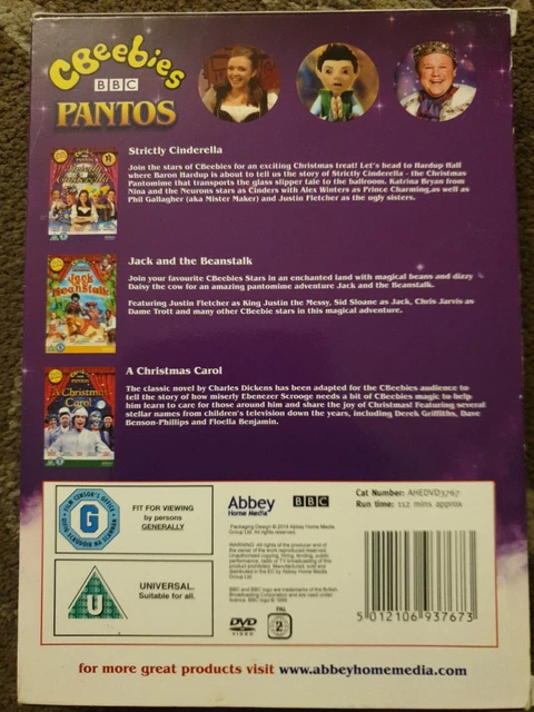 CBEEBIES BBC PANTOS Collection Dvd Cinderella / Jack Beanstalk ...