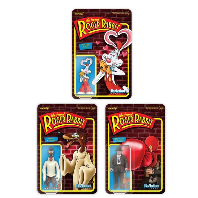 WHO FRAMED ROGER Rabbit Wave 2 Reaction Figure Set by Super7 - 3-Pack ...