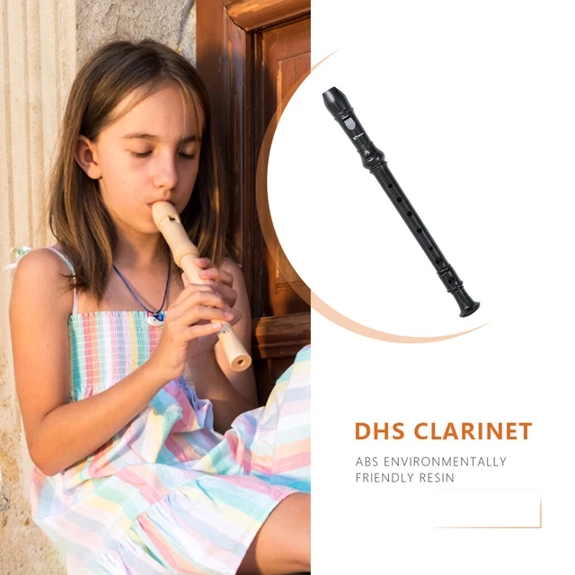 ABS RECORDER WOODWIND Instrument Long Recorder Kids Gift (Black 8Holes ...