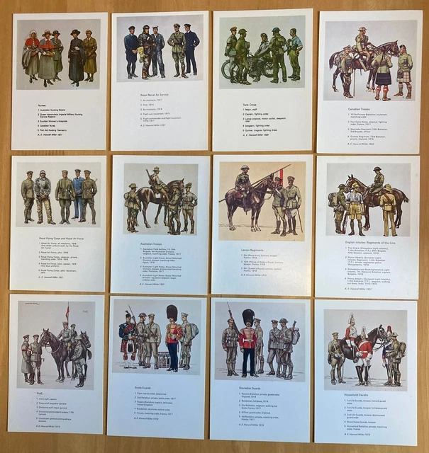 12 POSTCARDS -BRITISH Uniforms WW1 Series - Imperial War Museum £12.00 ...